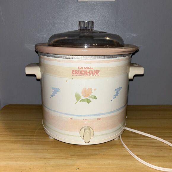Rival | Kitchen | Vintage Rival 352 Stoneware Pink Crock Pot Slow ...